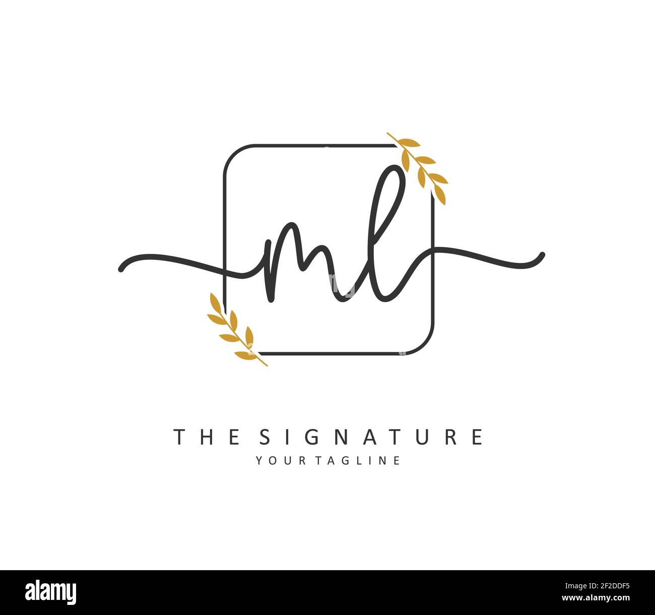 ML Initial letter handwriting and signature logo. A concept handwriting ...