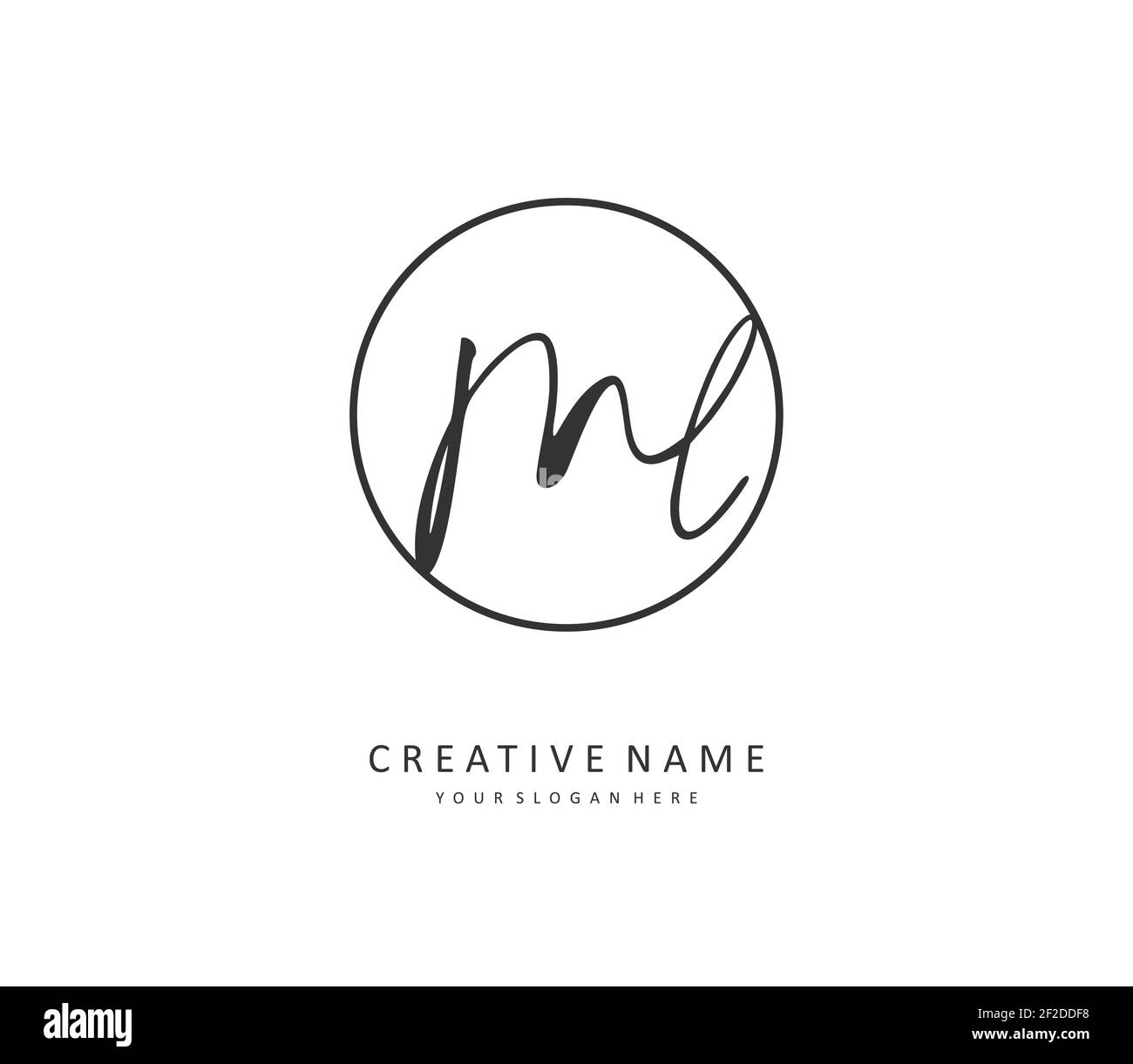 ML Initial letter handwriting and signature logo. A concept handwriting ...