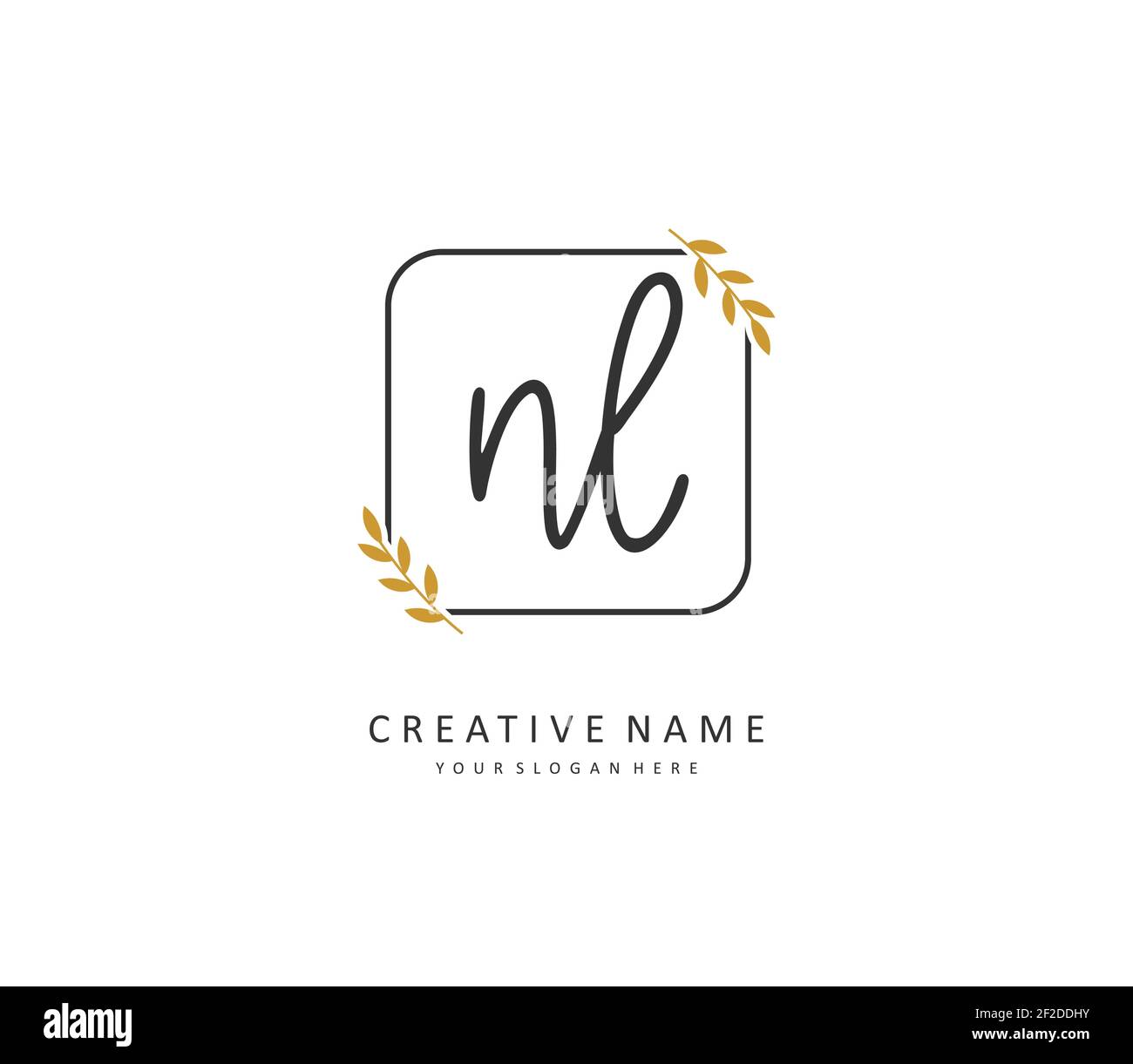 NL Initial letter handwriting and signature logo. A concept handwriting ...