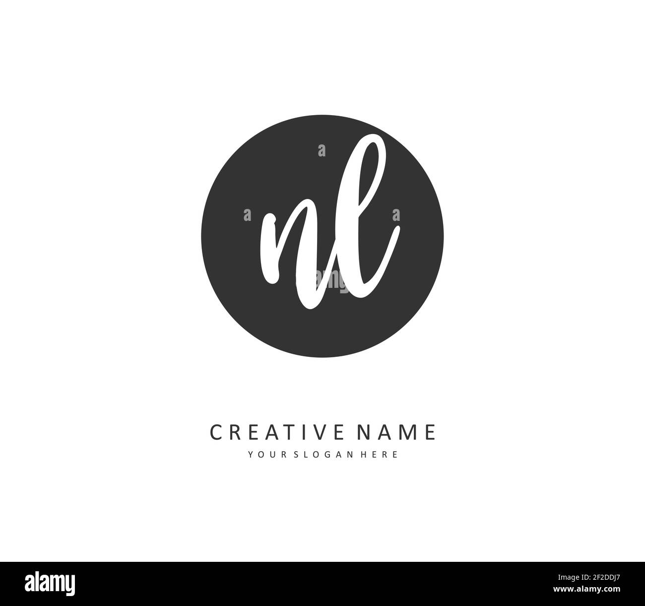 NL Initial letter handwriting and signature logo. A concept handwriting ...