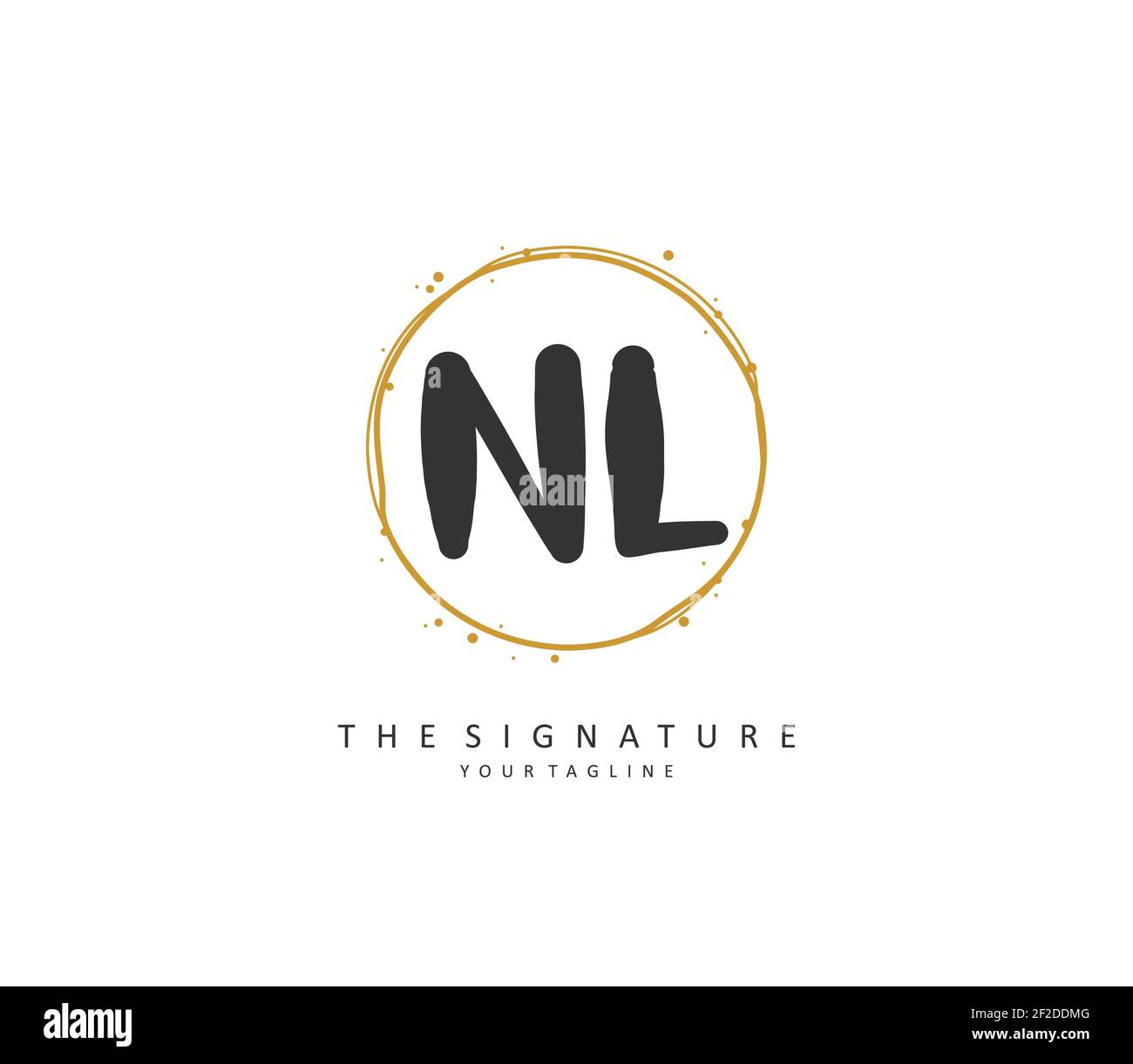 NL Initial letter handwriting and signature logo. A concept handwriting ...