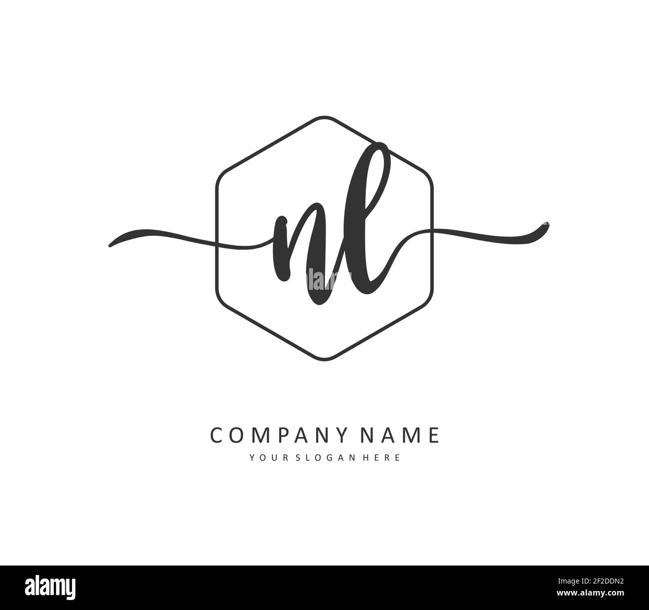 NL Initial letter handwriting and signature logo. A concept handwriting ...