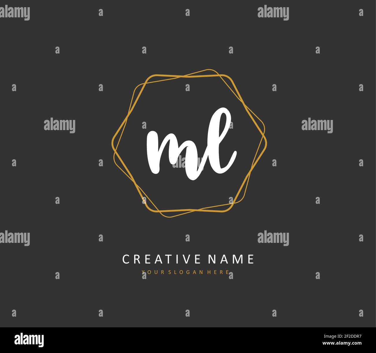ML Initial letter handwriting and signature logo. A concept handwriting ...