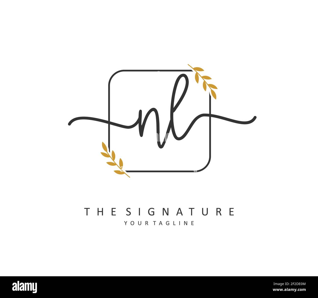NL Initial letter handwriting and signature logo. A concept handwriting ...