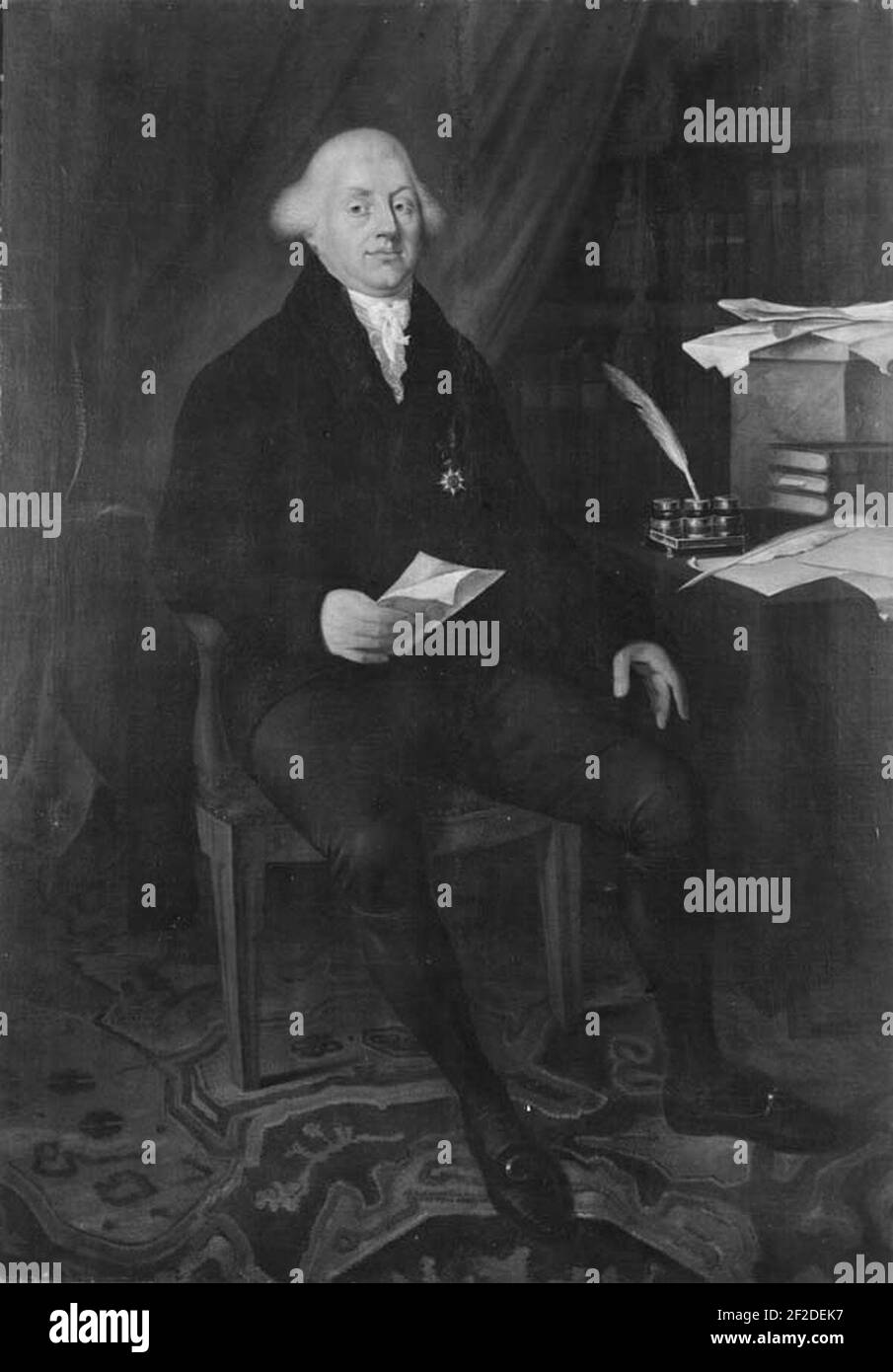 Portrait of Jan Hinlopen by Johan Bernard Scheffer Stock Photo - Alamy