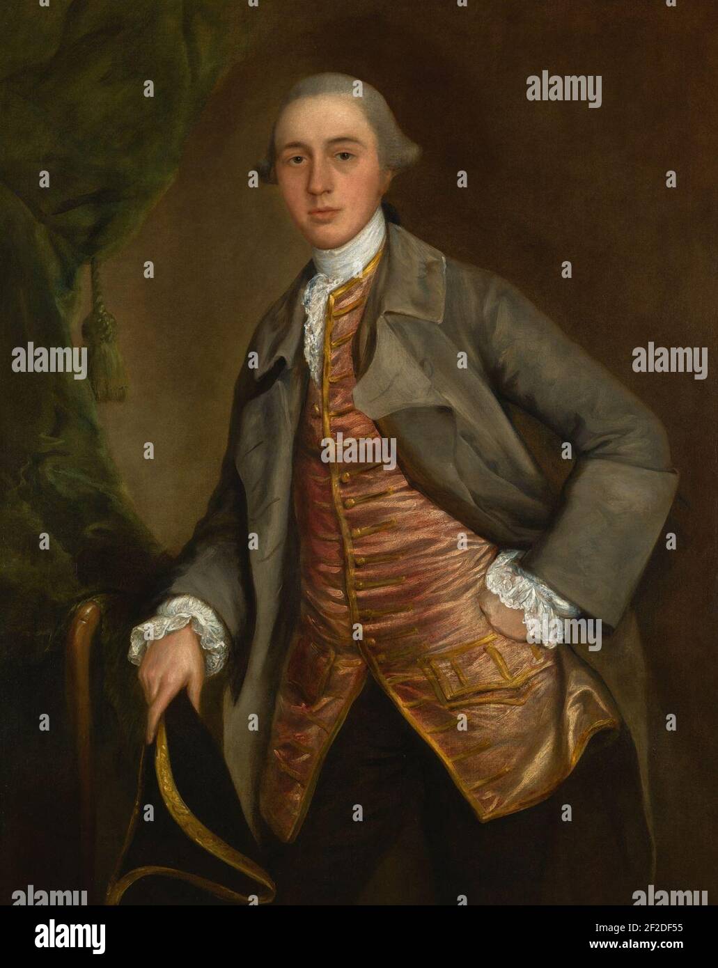 Portrait of John Richards, three-quarter-length, wearing a green coat ...