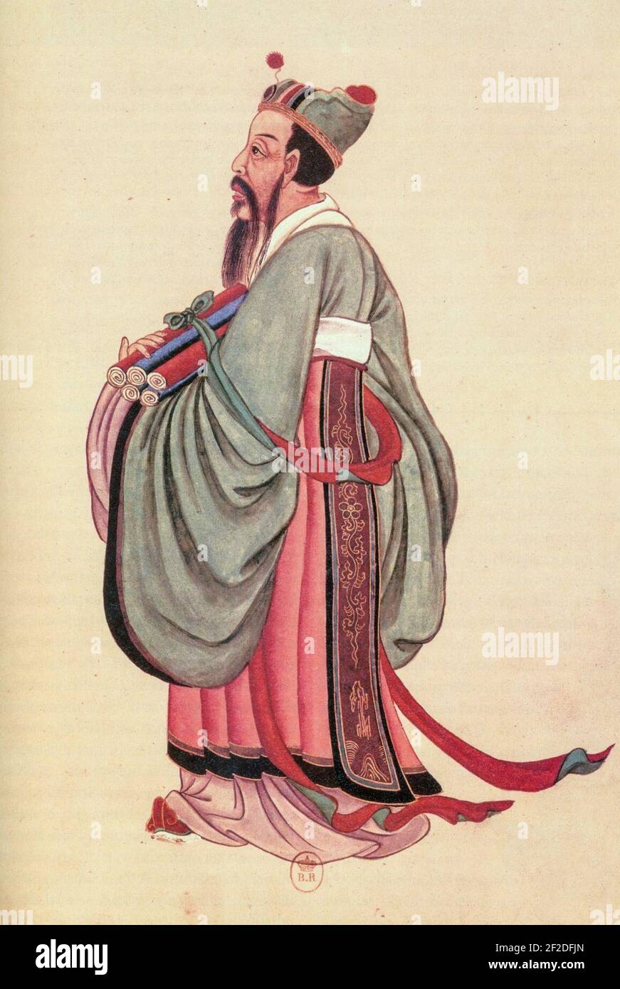 Portrait of Konfucius, 18th century Stock Photo - Alamy