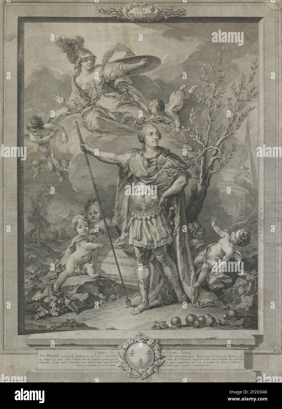 Portrait of Louis XV of France - Engraving 18th century 02 Stock Photo ...