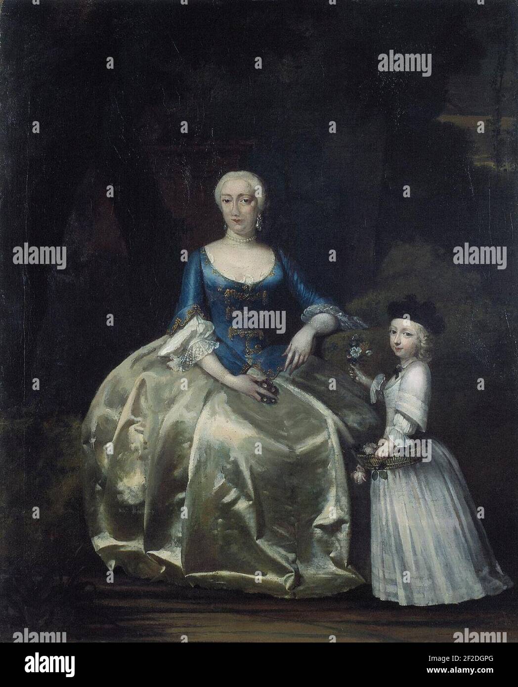Portrait of Maria Margaretha Corver with Her Daughter by Frans van der ...