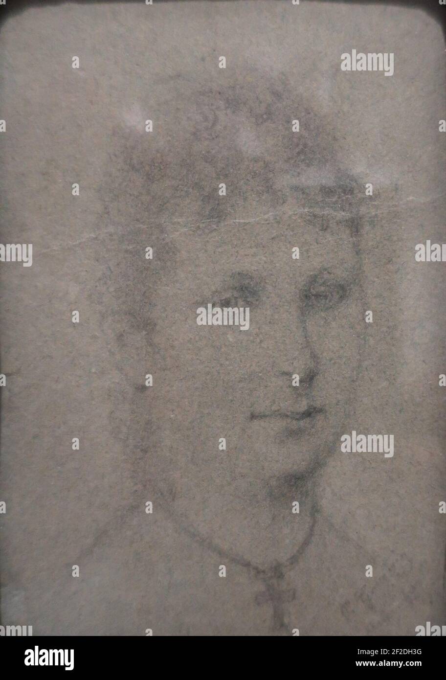 Portrait of Mette Gad by Paul Gauguin, c. 1873, Paris, pencil Stock ...