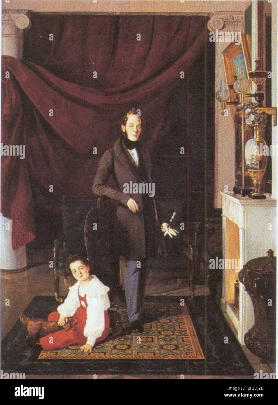 Portrait of Prince Alexei Golitsyn with his Son Leo Stock Photo - Alamy