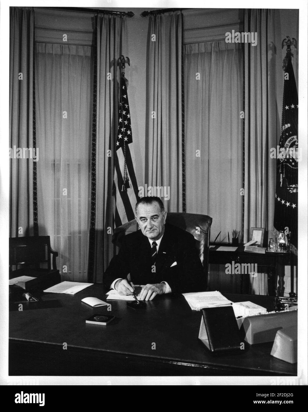 Portrait of President Johnson 1963 Stock Photo - Alamy