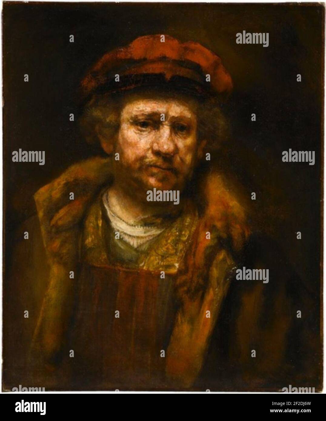 Portrait of Rembrandt van Rijn with red cap, Rembrandt's studio, c ...