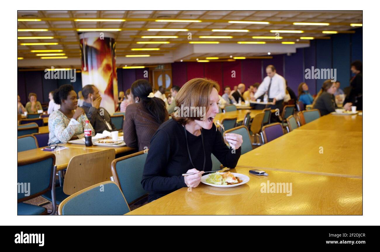 Staff restaurant at Shell in London.pic David Sandison 1/4/2005 Stock ...