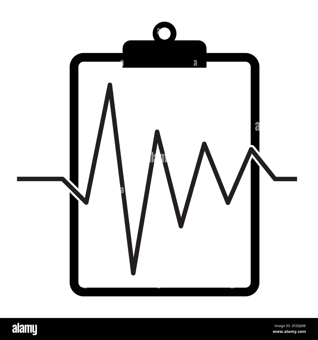 clipboard with heartbeat icon on white background. medical test sign ...