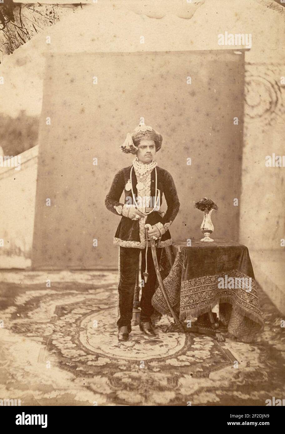 Portrait of Sir Sayaji Rao The Gaekwar of Baroda Stock Photo - Alamy