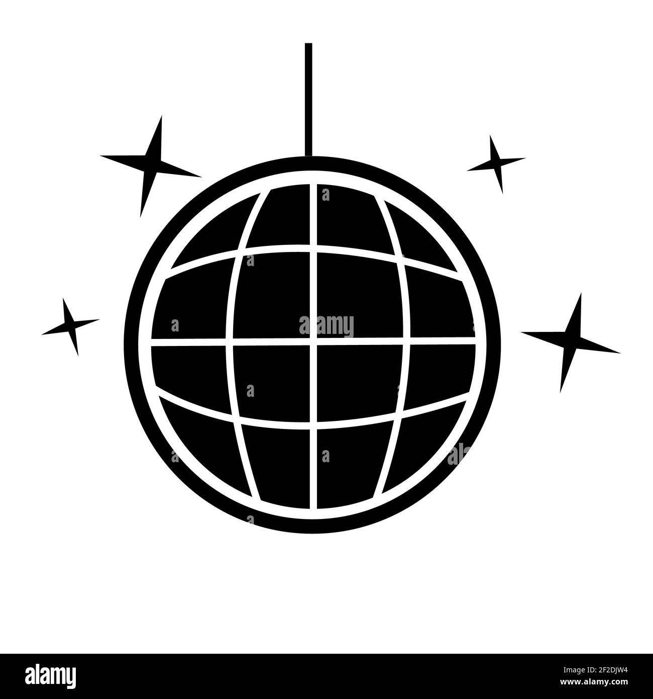 disco ball icon on white background. flat style. party ball sign Stock ...