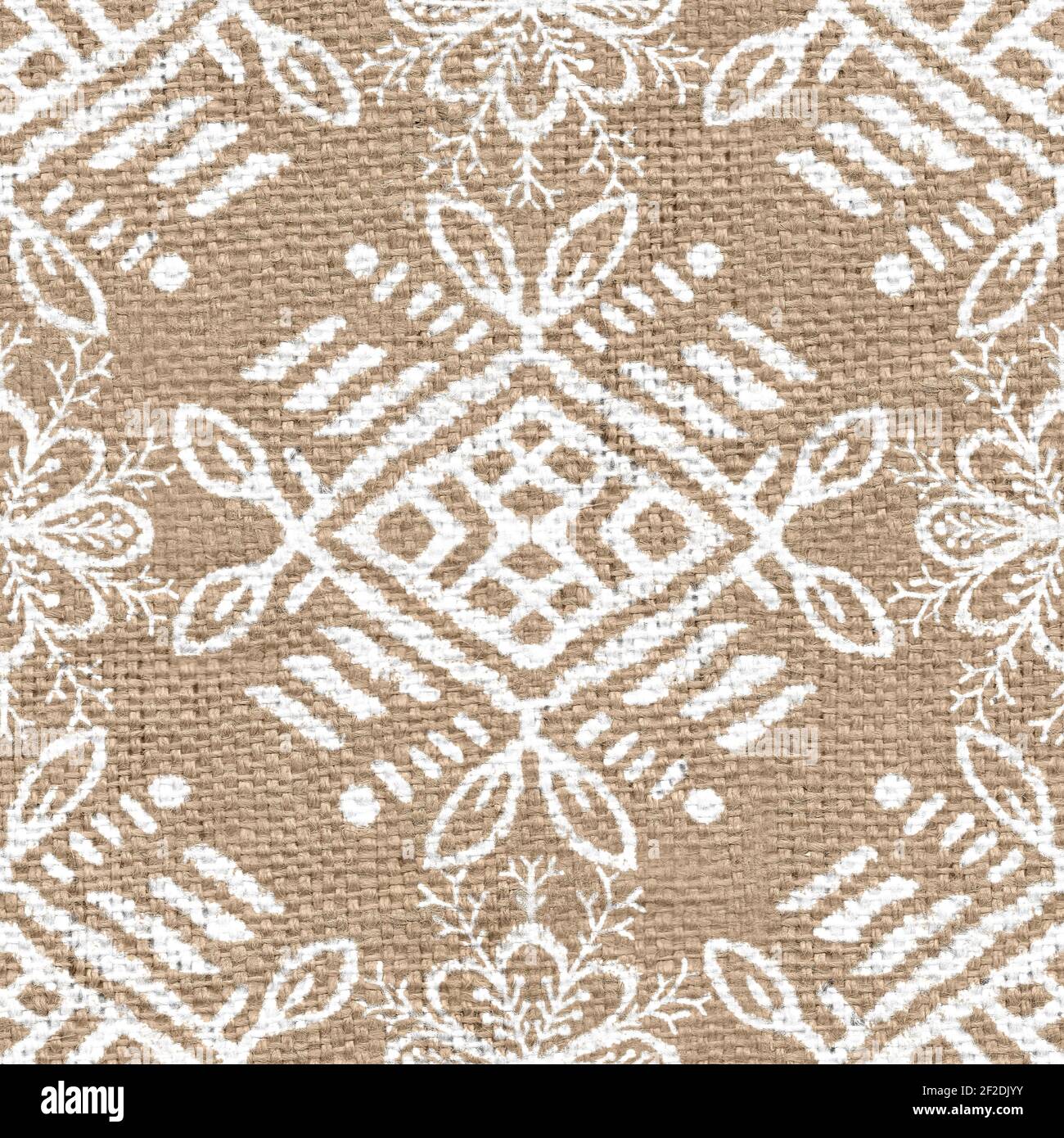 Seamless burlap with white paint pattern overlay Stock Photo - Alamy