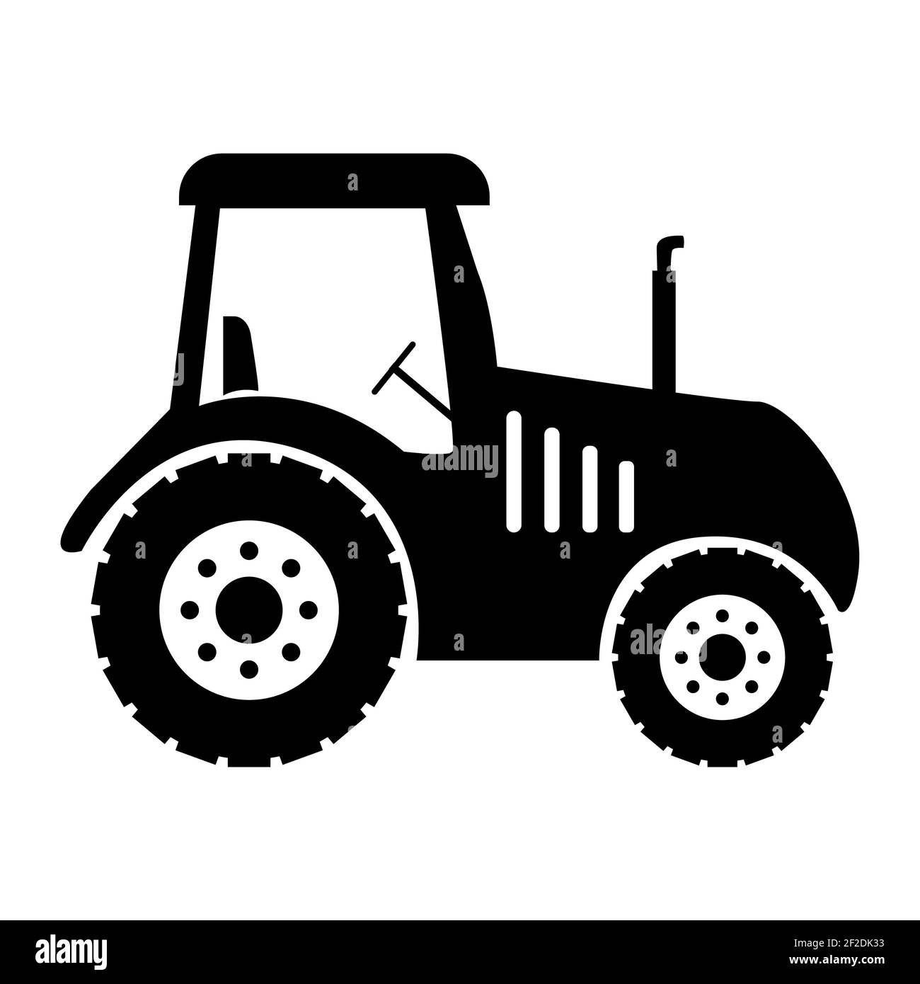 tractor icon on white background. farm tractor sign. flat style. black ...