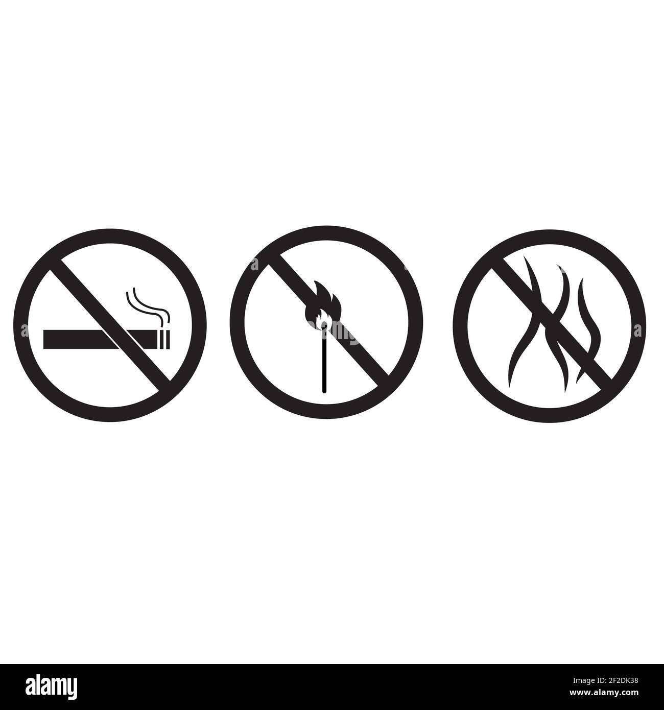 fire stop icon on white background. smoke forbidden sign. cigarette ban ...