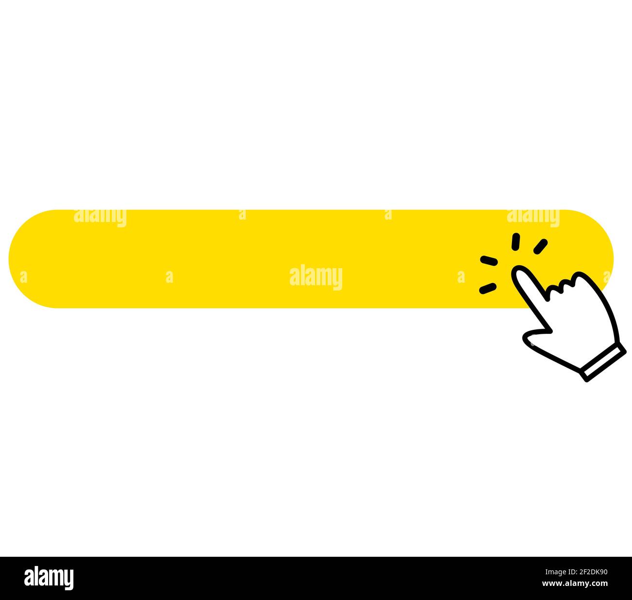 click blank button with hand pointer clicking icon. hand clicking ...