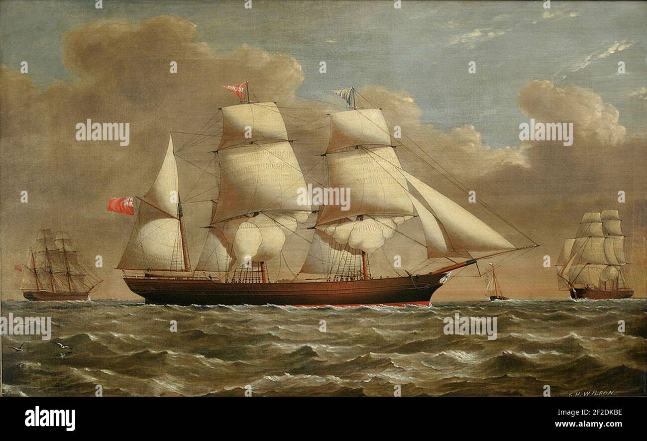 Portrait of the Iron Barque Eclipse, by Samuel Henry Wilson Stock Photo ...