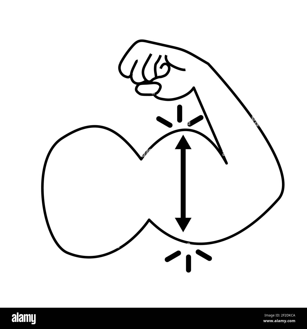 increase hand muscle icon on white background. flat style. enlarging ...