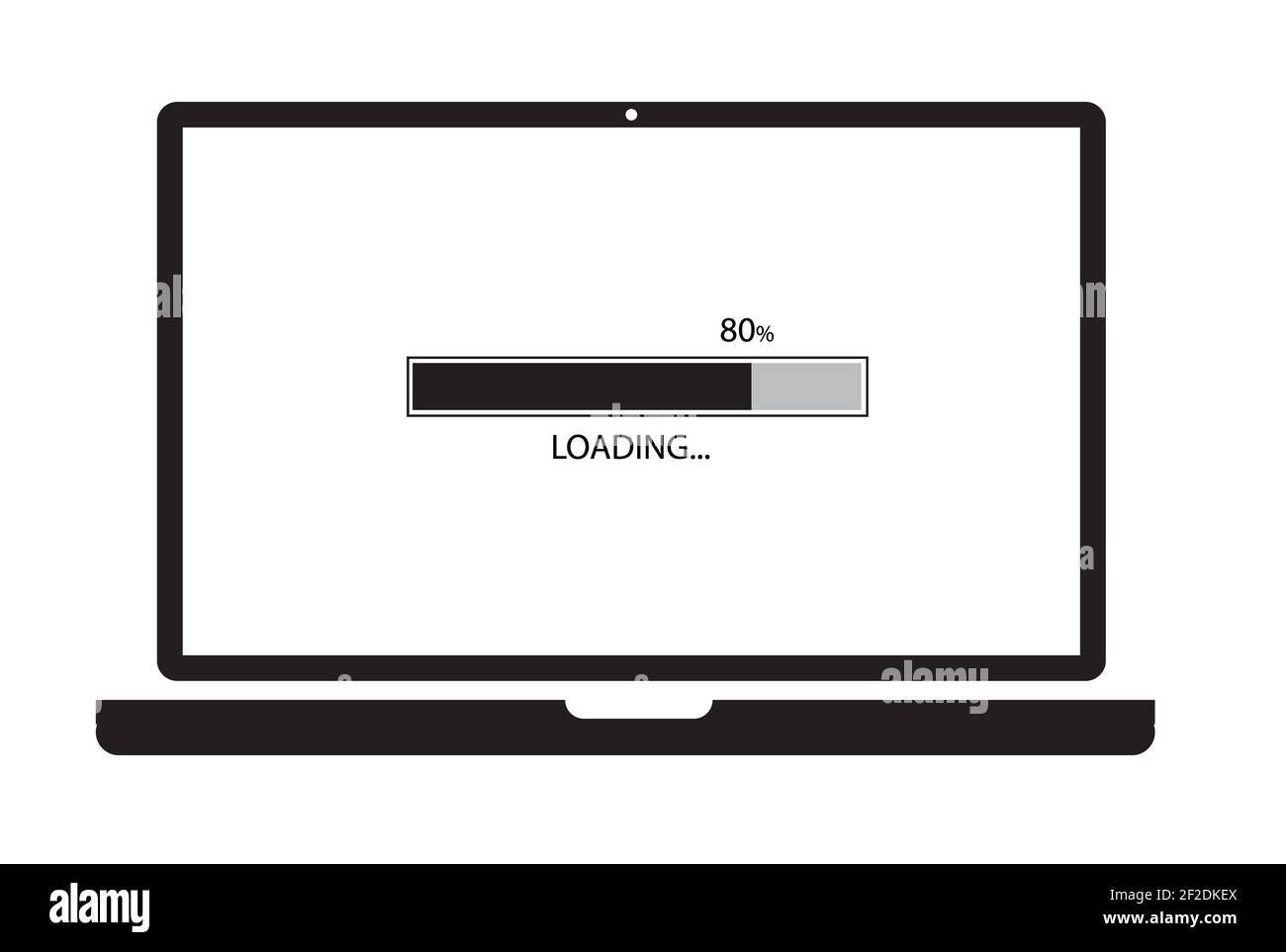 Loading Process In Laptop Screen On White Background Update Computer