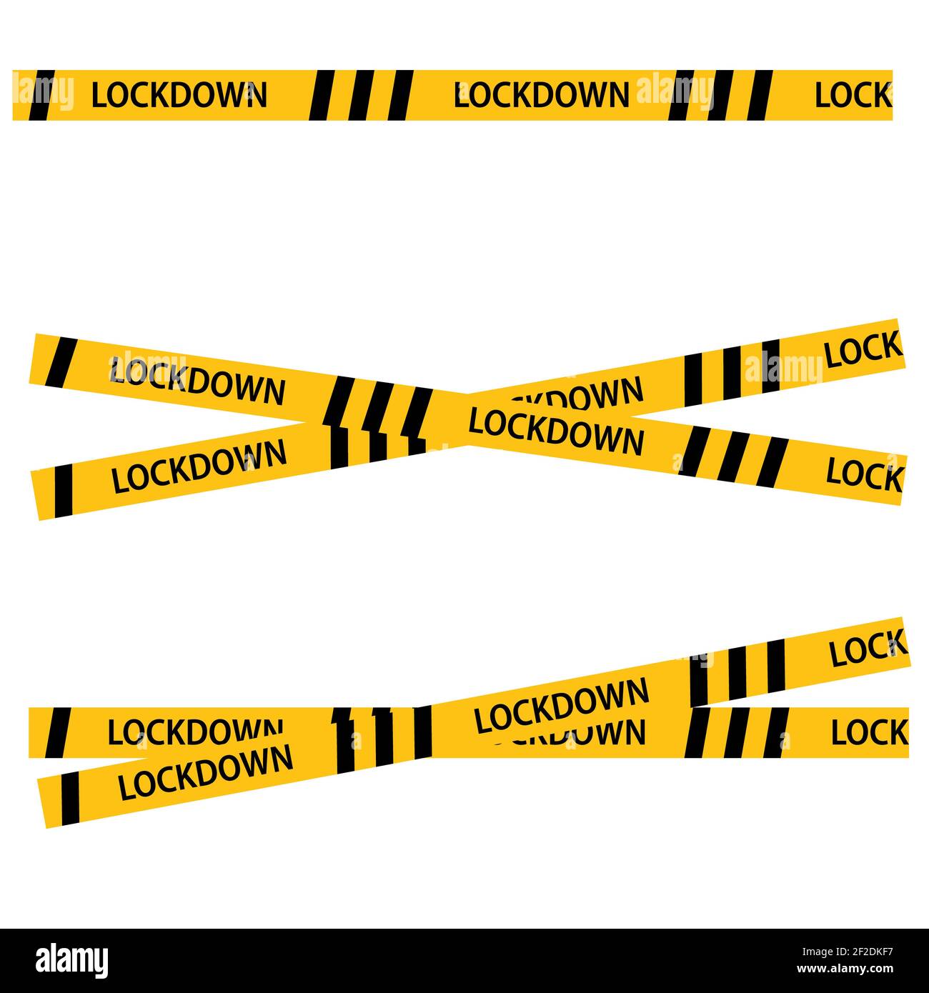lockdown barrier tape on white background. warning yellow dangerous ...