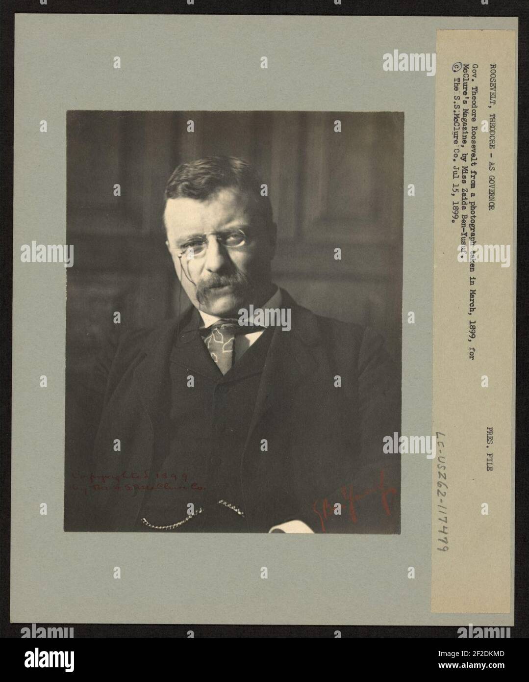 Portrait of Theodore Roosevelt as Governor, 1899 Stock Photo - Alamy