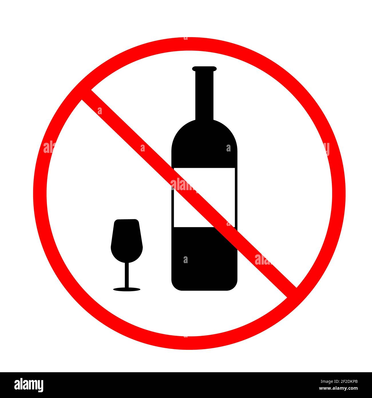 no alcohol icon on white background. flat style. no drinking sign ...