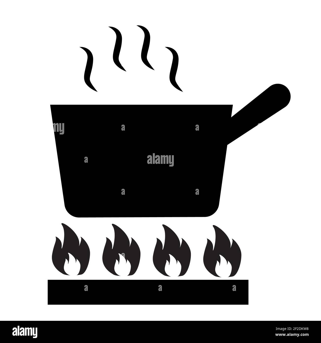 pan heating icon on white background. flat style. pan on gas Icon sign ...