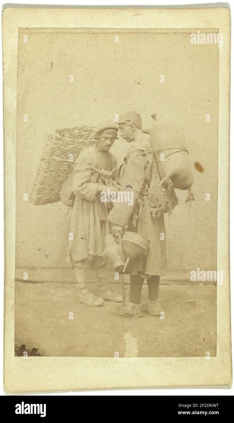 Portrait of two Georgian men facing each other. George Kennan. 1870 ...