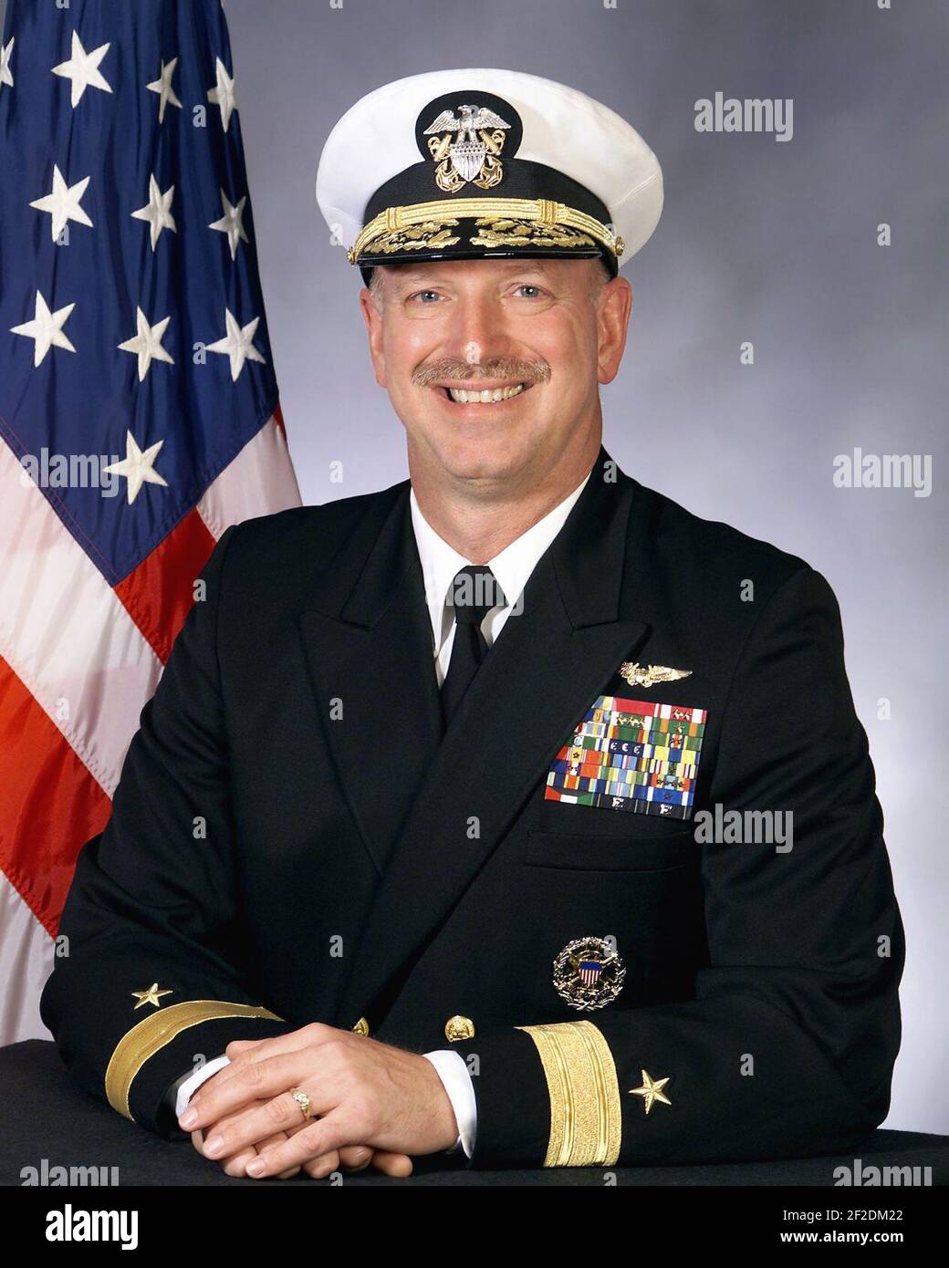 Portrait of US Navy Rear Admiral (lower half) Kenneth W. Deutsch Stock ...