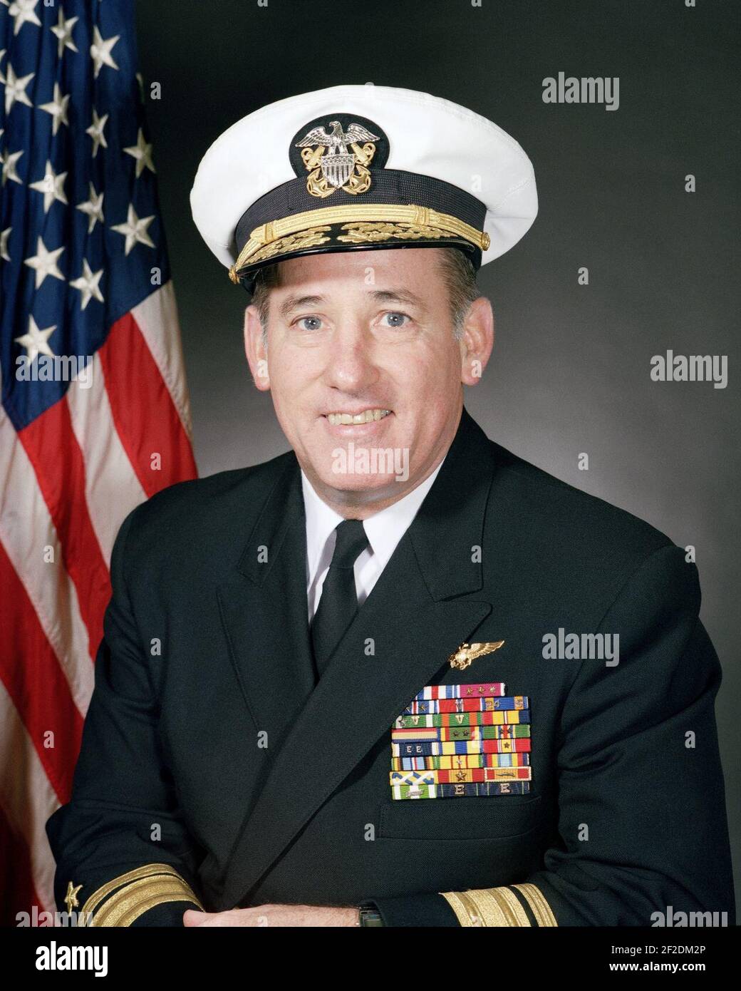 Portrait of US Navy Rear Admiral (upper half) James H. Flatley III ...