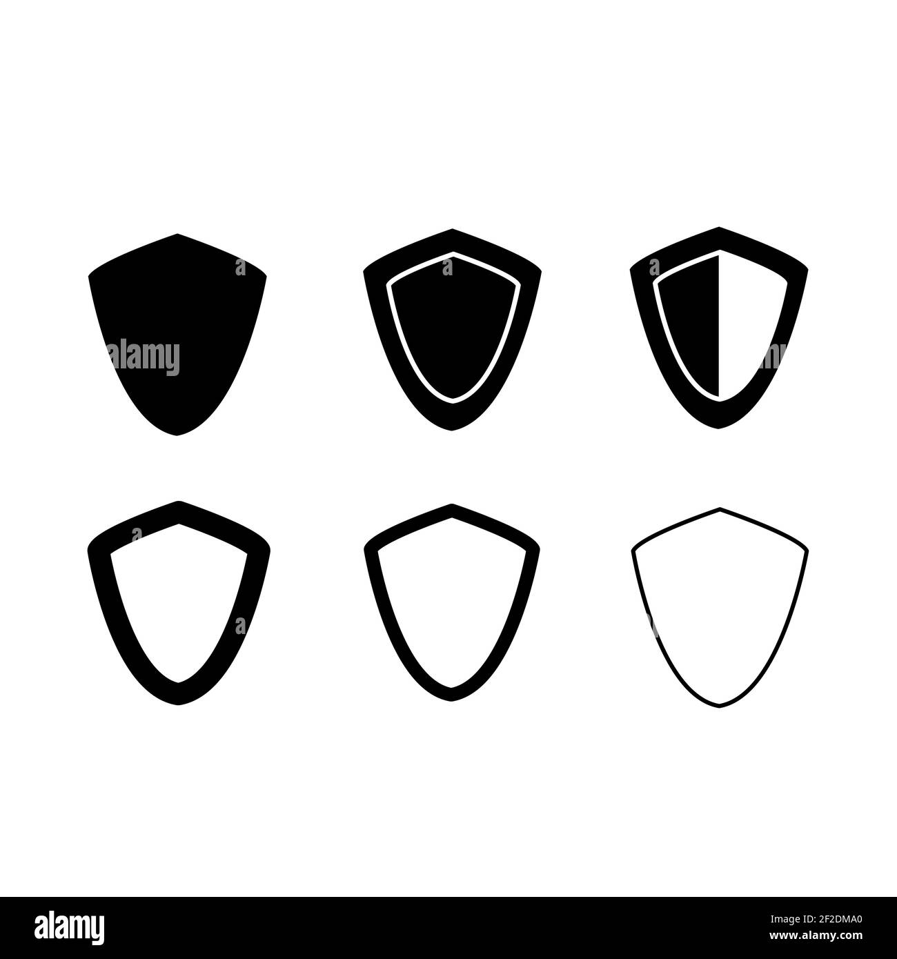 set shield icon on white background. shield or protection concept. flat ...