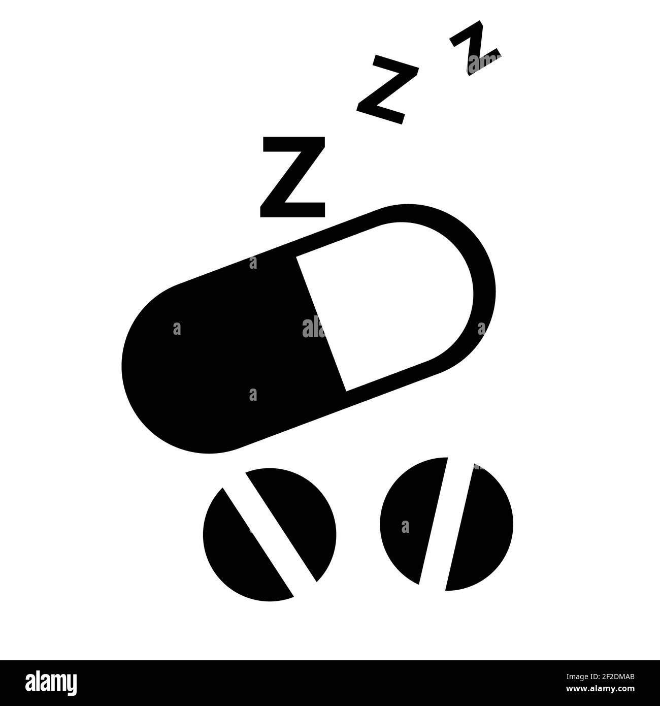 sleeping pill icon on white background. flat style. sleep sign. sleep ...