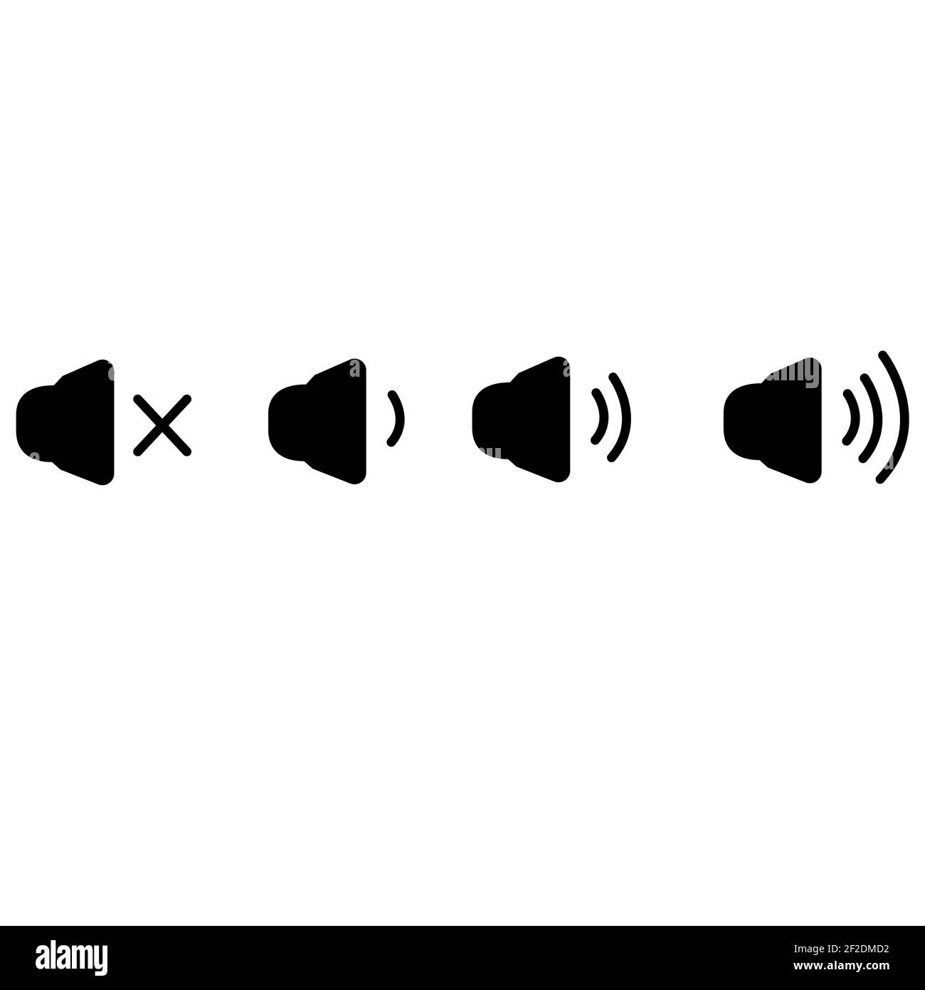 set of sound icons on white background. speaker volume icons with sound ...