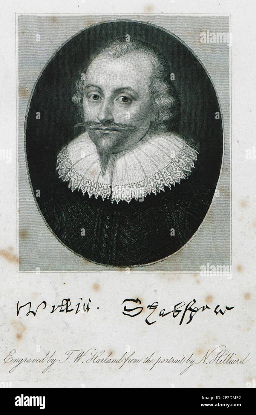 Portrait of William Shakespeare - Byron George Gordon Lord - 1849 Stock ...