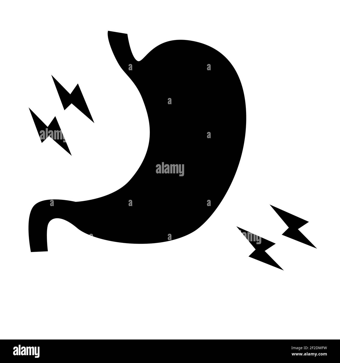 stomach pain icon on white background. stomach ache sign. flat style ...