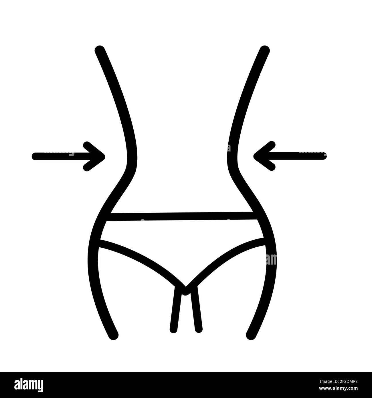 waist icon on white background. flat style. waistline sign. weight loss ...