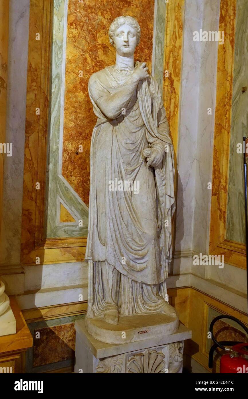 Portrait statue restored as Ceres, Roman, 2nd century AD, marble Stock ...