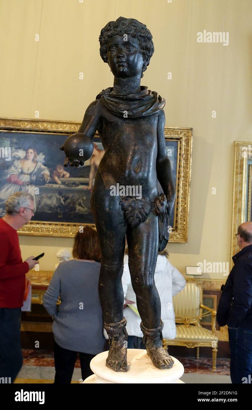 Portrait statue of a child, perhaps Emperor Geta, Roman, c. 196 AD ...