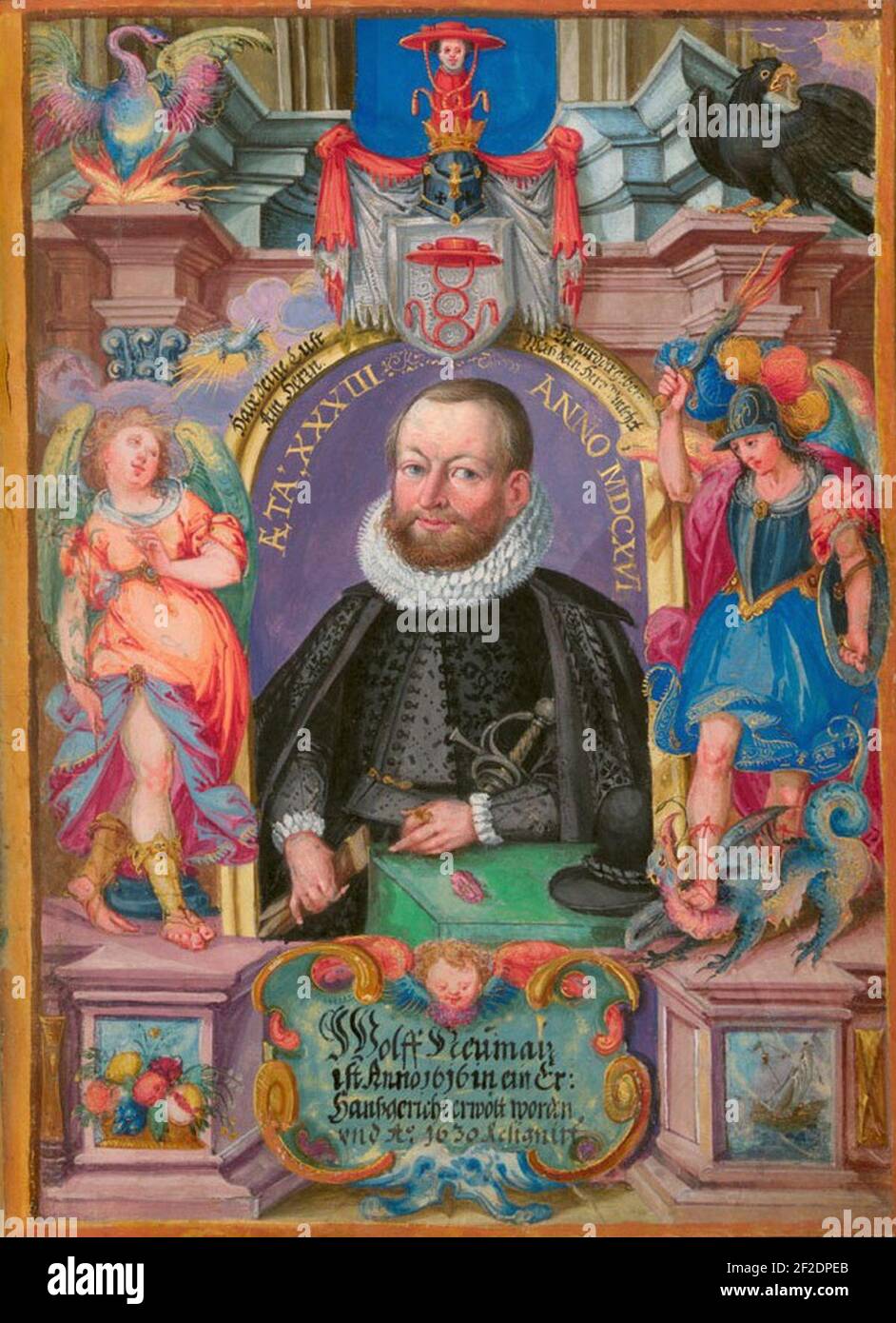 Porträtbuch Hansgericht Regensburg 041r Stock Photo - Alamy