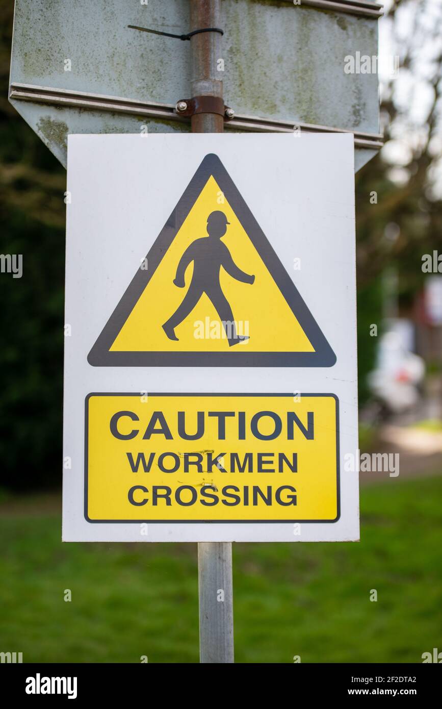 White warning sign hi-res stock photography and images - Alamy