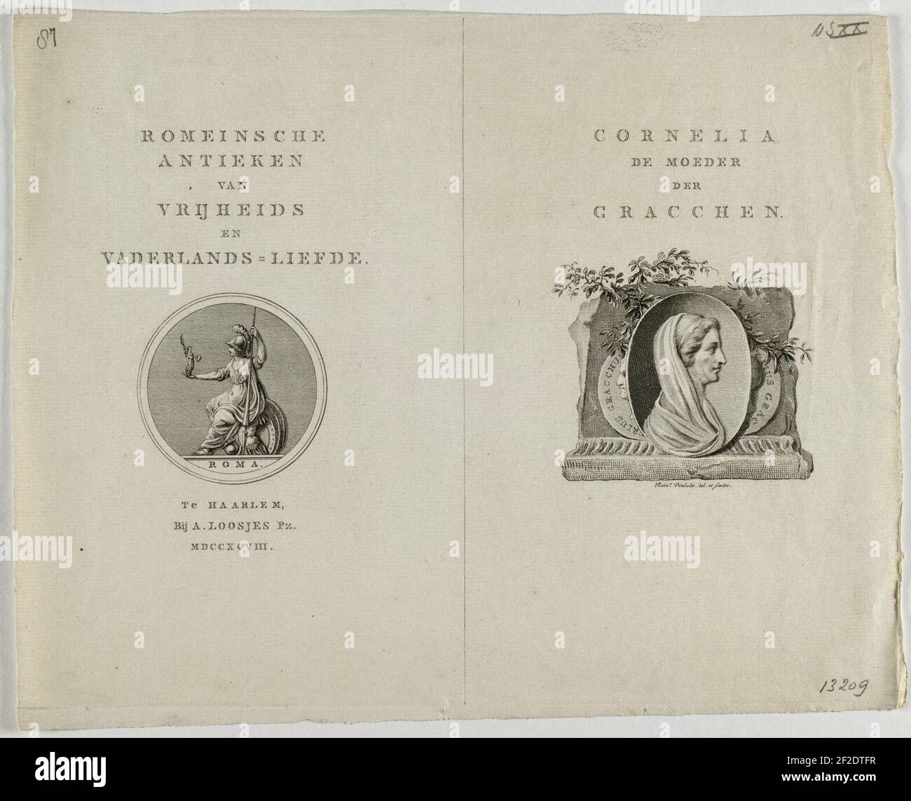 Portret van Cornelia Africana en afbeelding van de personificatie van ...