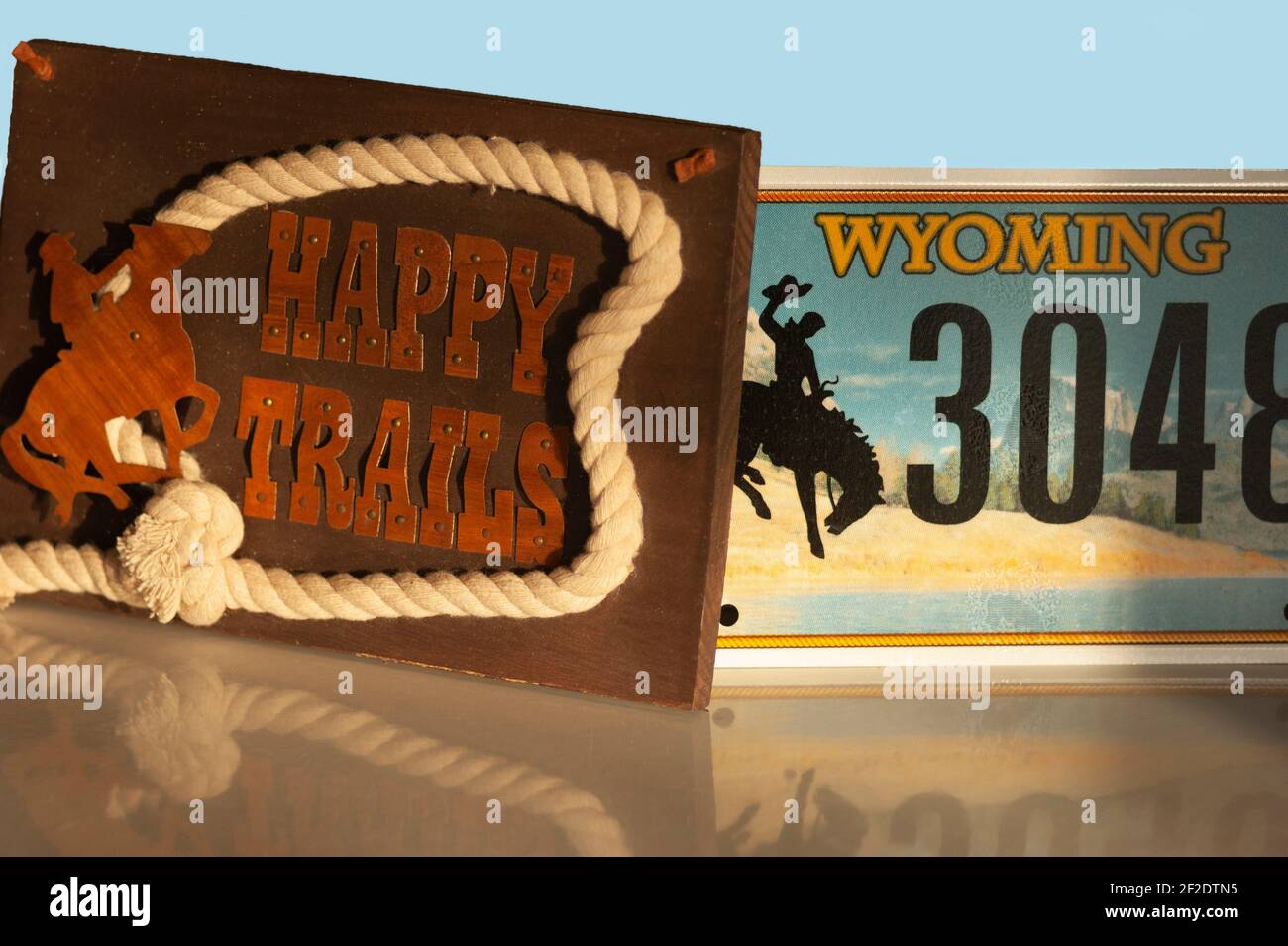 Happy Trails in Wyoming with cowboy, horse, rodeo. and riding. Message ...