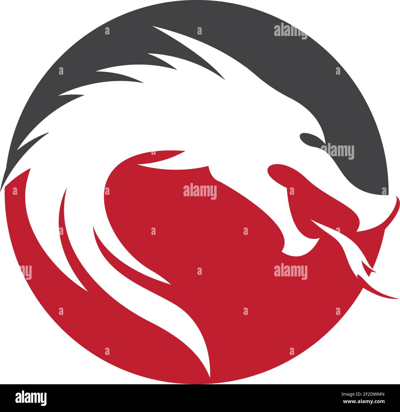 Dragon head logo template vector icon illustration Stock Vector Image ...