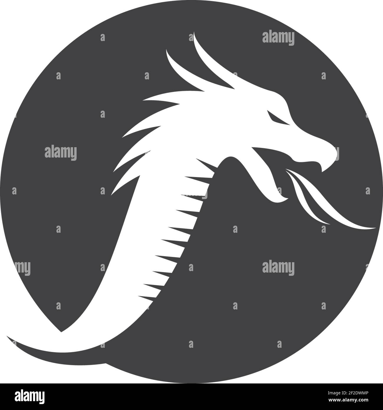 Dragon head logo template vector icon illustration Stock Vector Image ...
