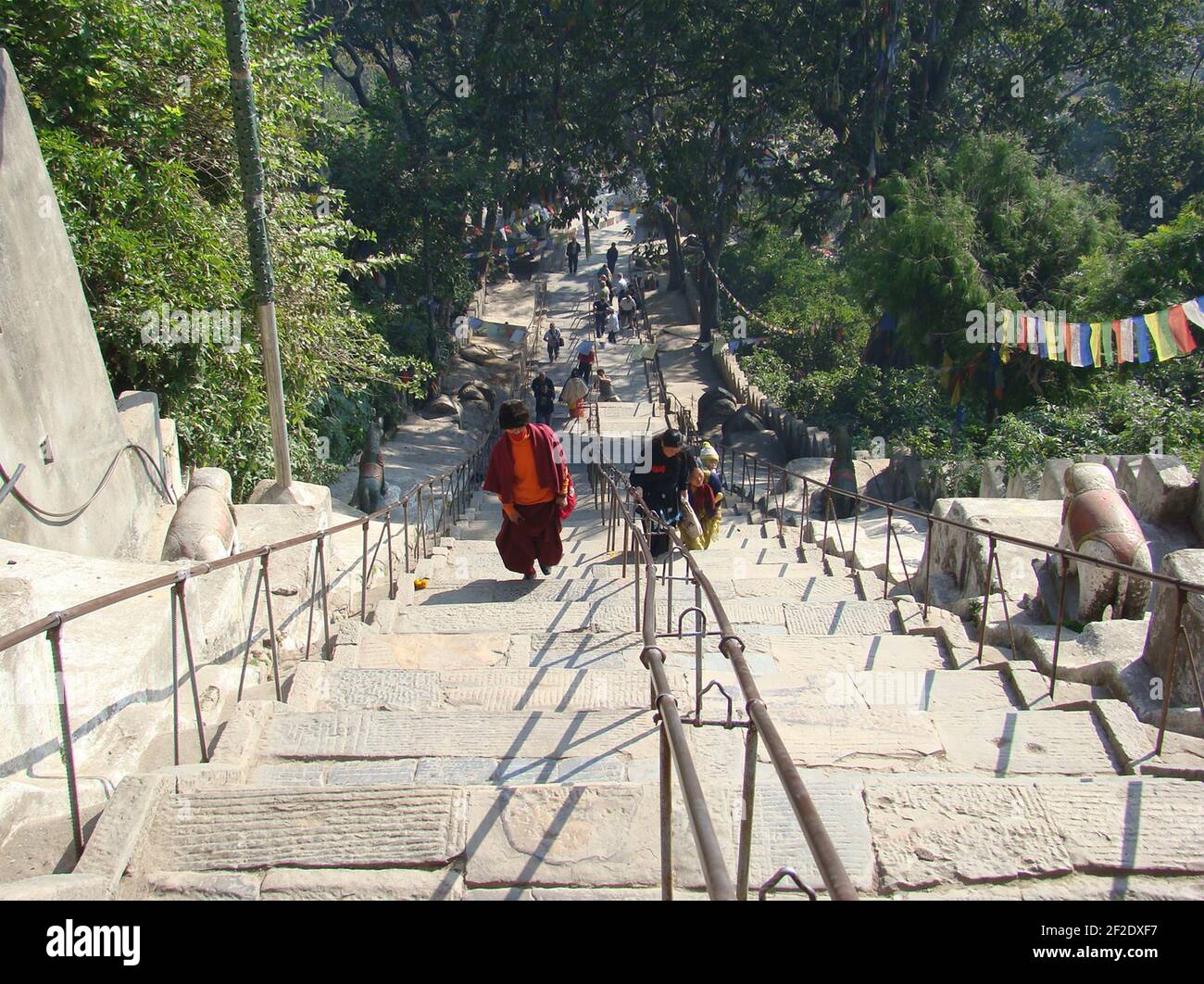 Stairs to Kathmandu’s Swayambhunath (Swoyambhu) Temple, Nepal Stock ...